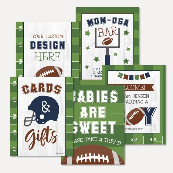 Football Baby Shower Signs Set Templates Baby Shower Sign - Etsy
