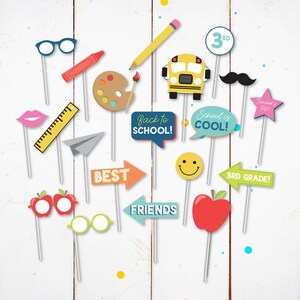 Back to School Photo Prop Templates - School Photo Booth Props, Kid ...