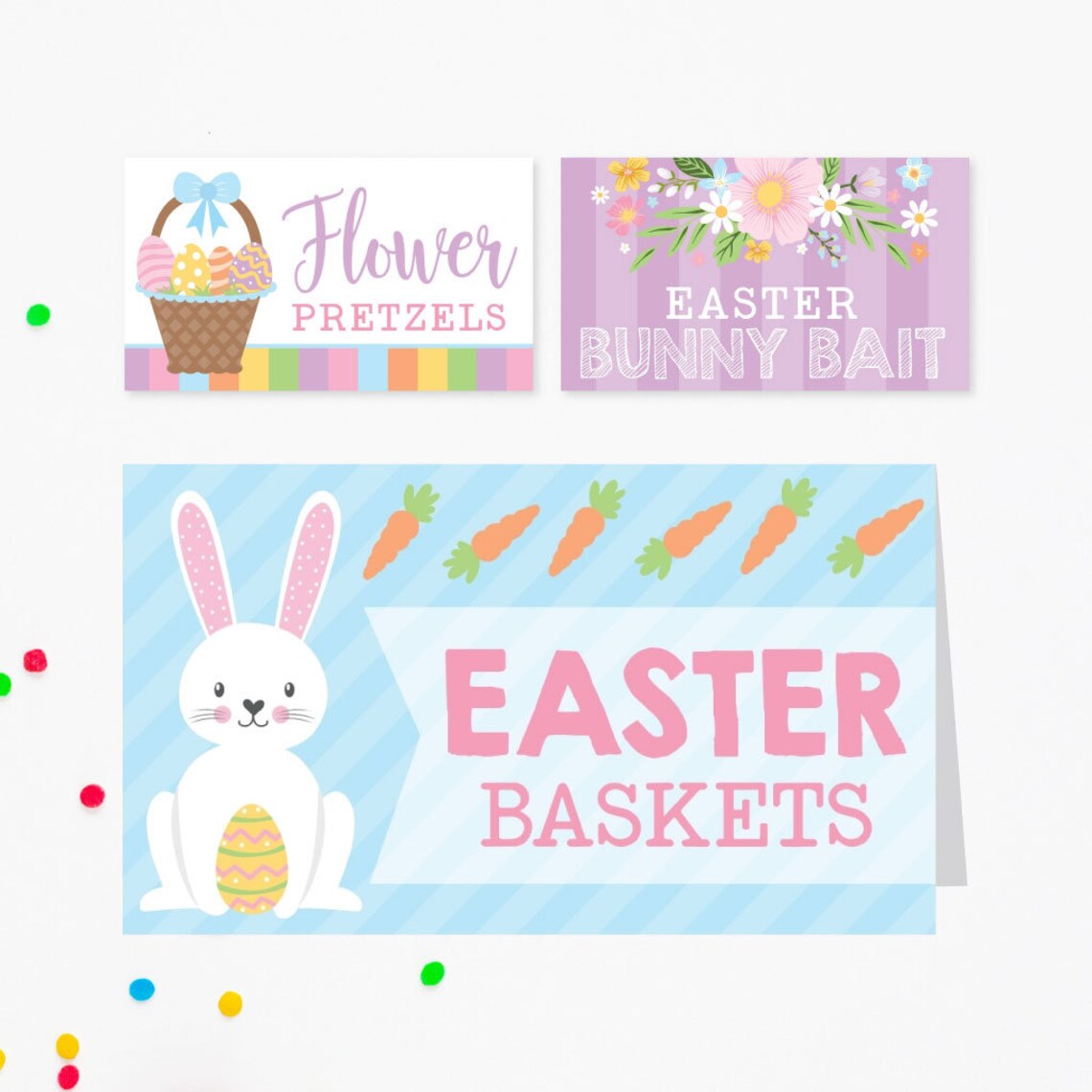 Easter Food Tent Cards Template Easter Label Easter Flags | Etsy