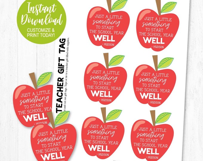 Printable Back to School Gift Tag for Teacher Best Teacher - Etsy