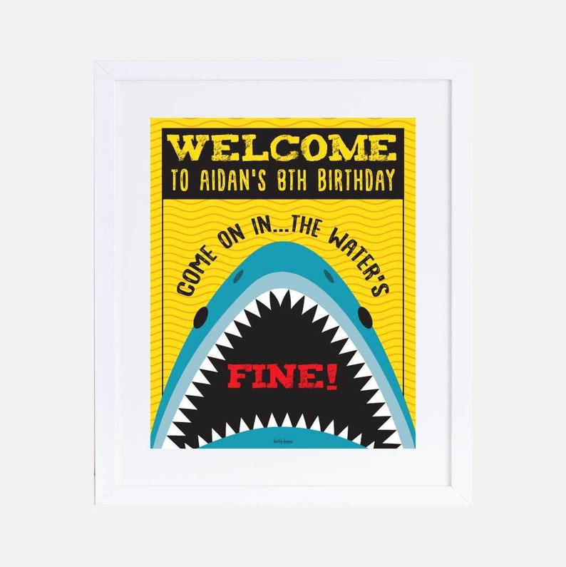 Baby Shark Kids Party Welcome Sign Template Birthday Welcome - Etsy