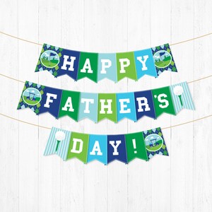 Printable Happy Fathers Day Banner Template, Editable Flag Pennant ...