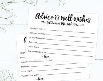 Printable Bridal Shower Advice Cards 5x7 Funny Wedding Advice | Etsy