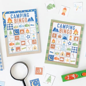 Camping Bingo Cards Printable, Woodland Game for Baby Shower, Nature ...
