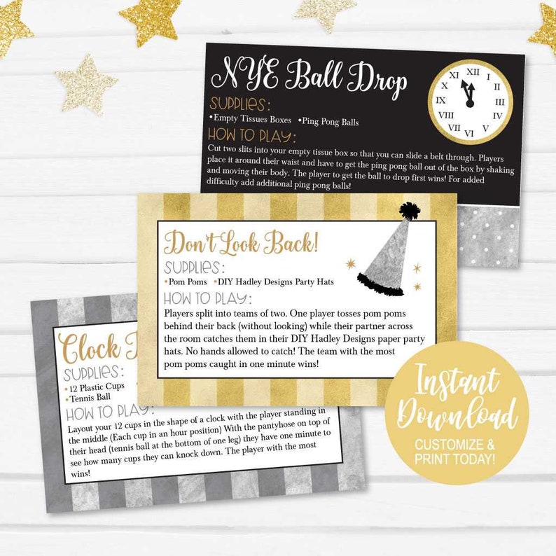 Minute to Win It Printable, Minute to Win It New Years Eve, New Years ...