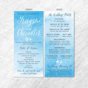 Beach Wave Wedding Program Template - Programs Designs, Wedding ...