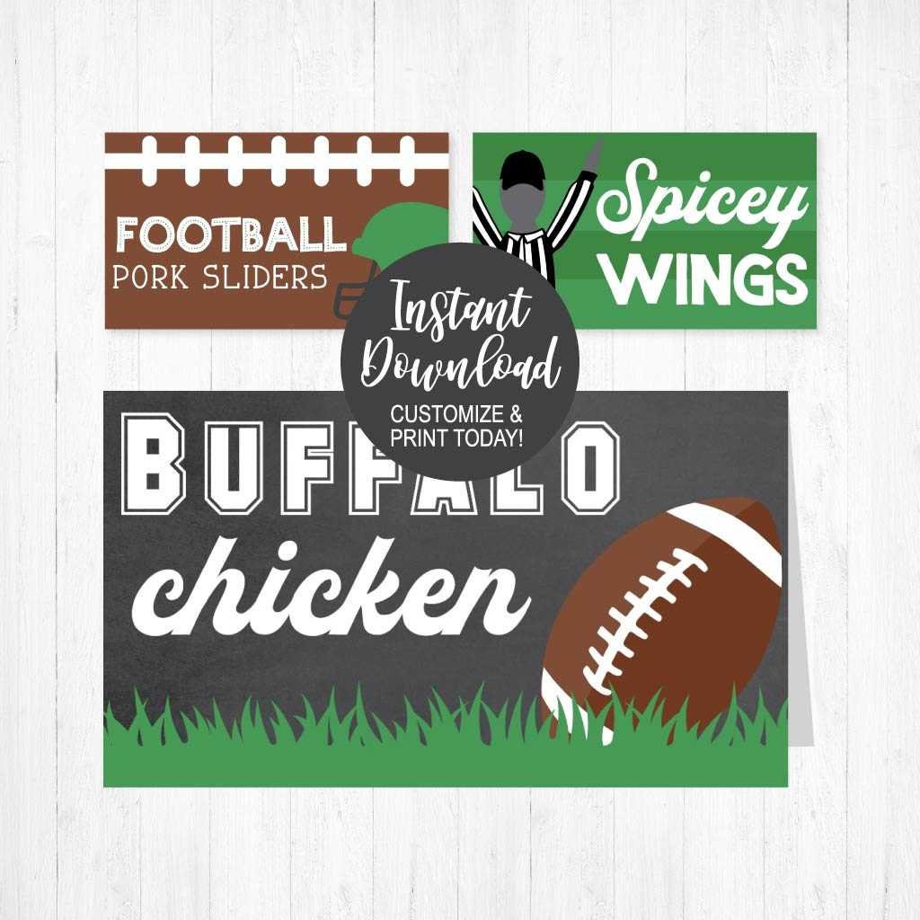 Food Labels Field Football Food Label for Buffet Football - Etsy