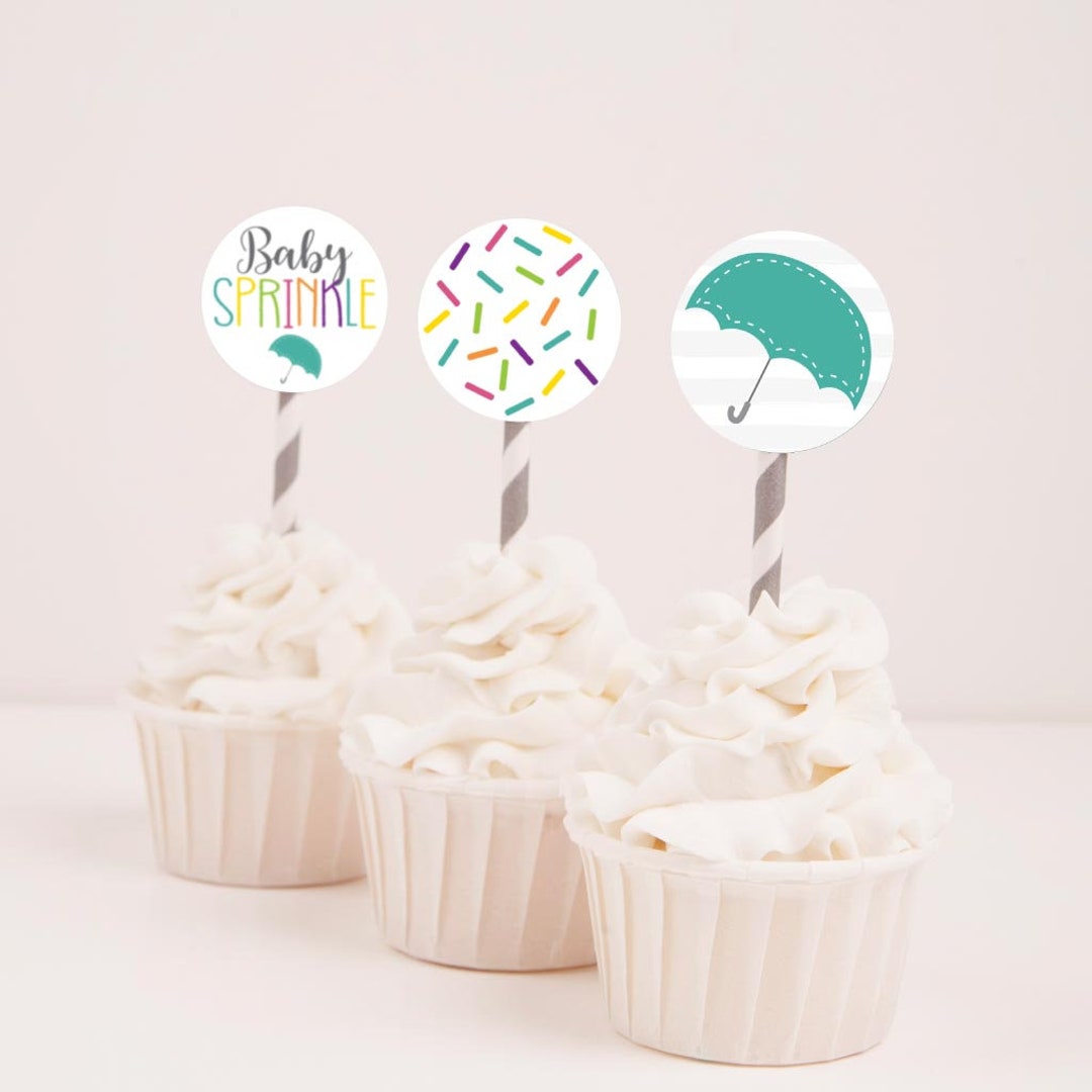 Sprinkle Baby Shower Cupcake Toppers Template - Baby Shower Cupcake ...
