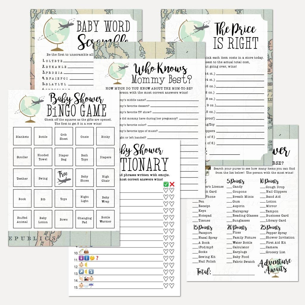 Baby Shower Game Suite, Baby Shower Game Package, Baby Shower Game ...