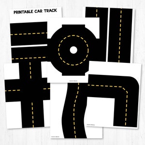 Race Car Track Printable, Race Car Birthday Party Pattern, Paper Track ...