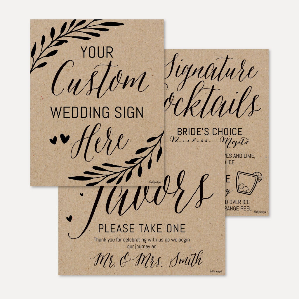 Wedding Signs Printable Bundle Printable Wedding Sign | Etsy