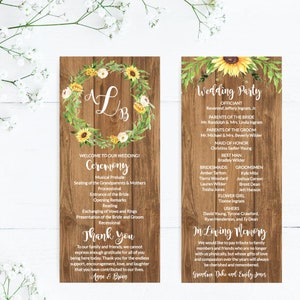 Wedding Program Thank You Messages Wedding Programs Online - Etsy
