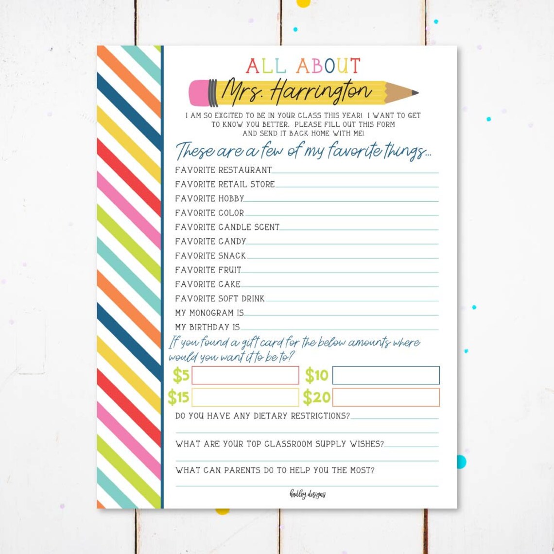 Back to School Teacher Survey Template Teacher Survey All - Etsy
