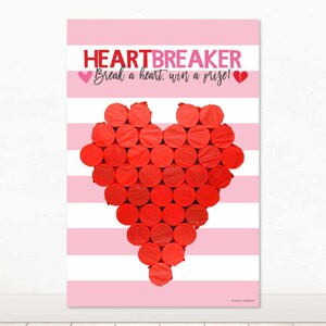 Valentine's Day Party Heart Breaker Game Template - Punch Board, Kids ...