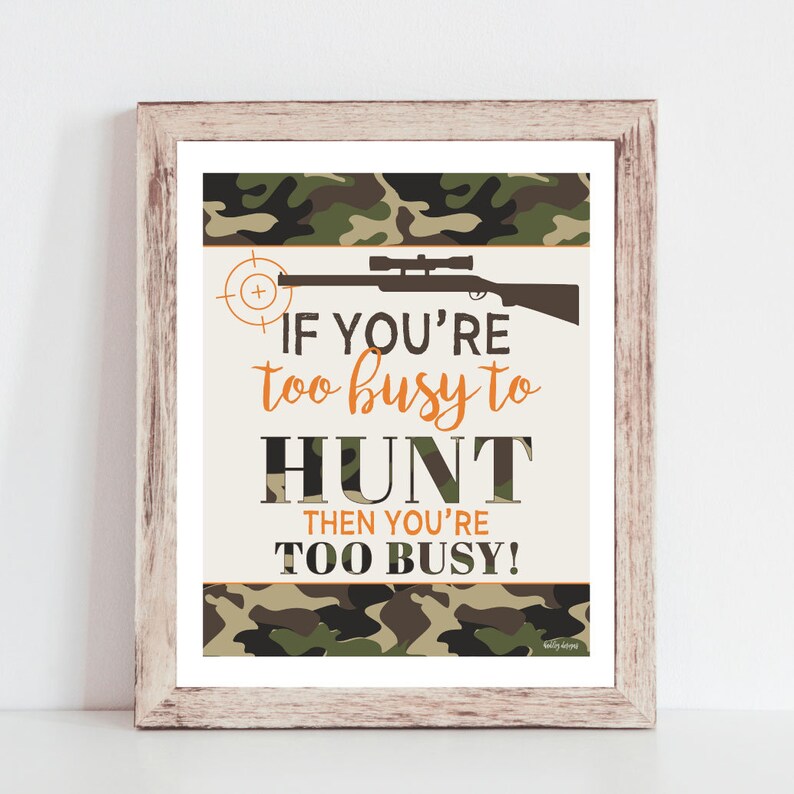 Camo Hunting Kids Party Birthday Sign Template - Printable Birthday ...