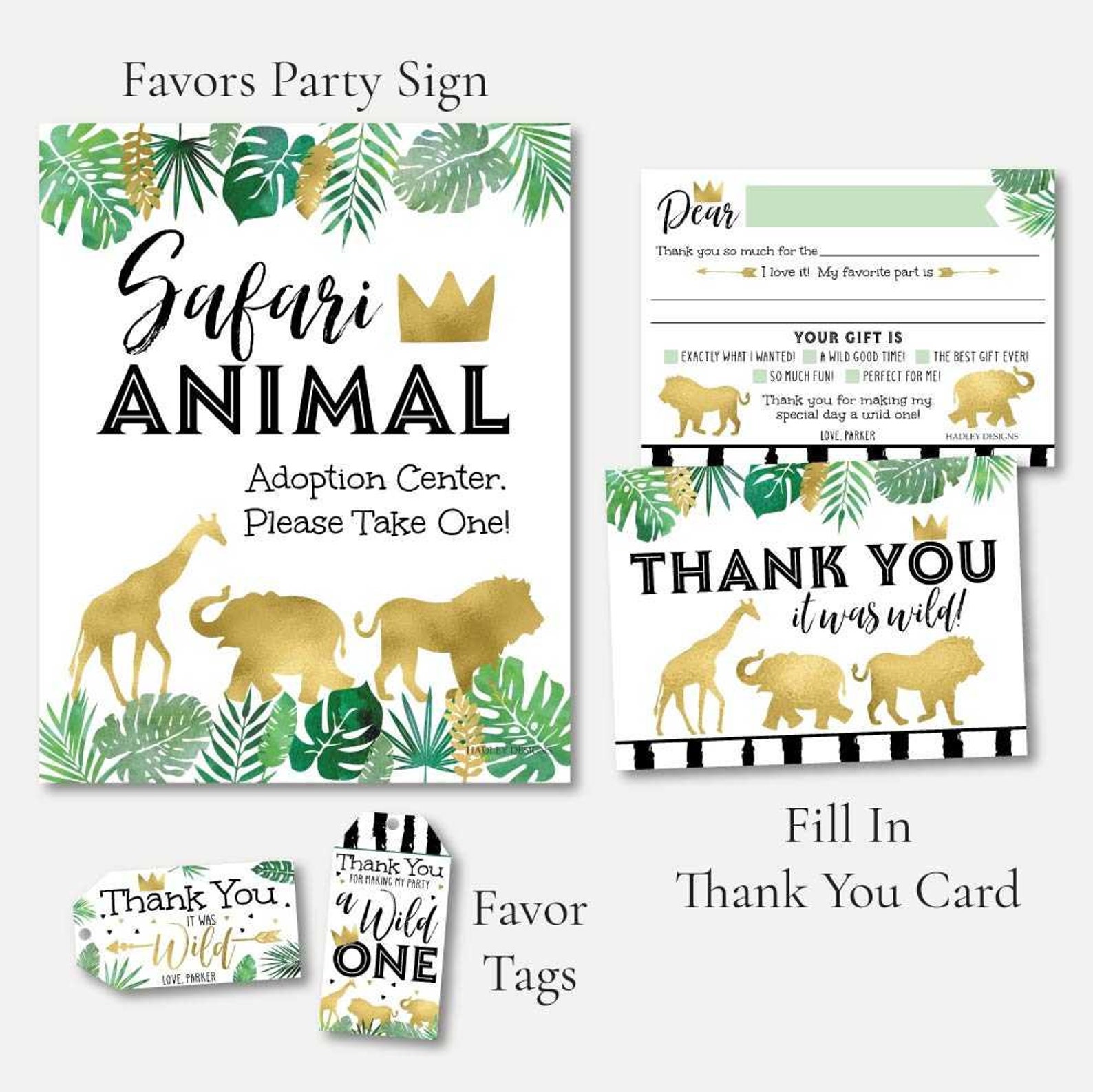 Birthday Party Set Wild One Safari Party Pack Wild One | Etsy