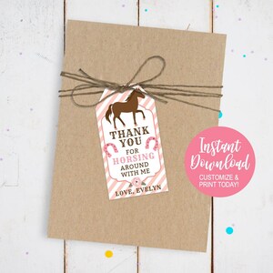 Thank You Tags Printable Edit, Printable Thank You Tags, Birthday Thank ...