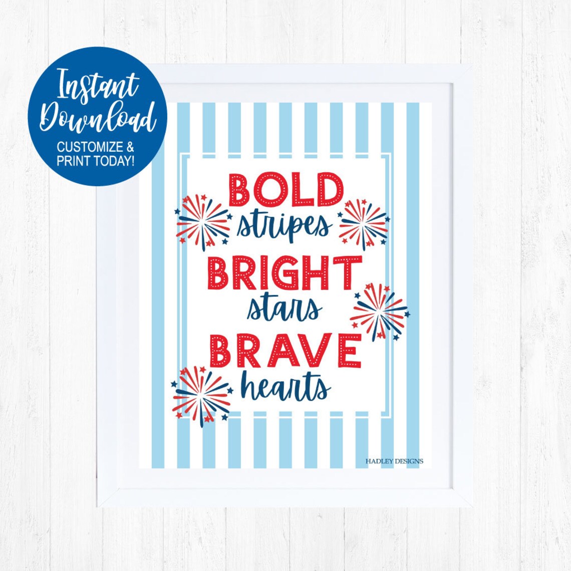 Printable Patriotic Party Decor Signs, Editable Memorial Day Cookout ...