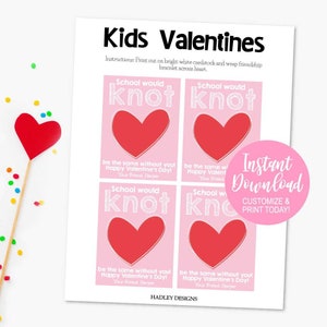 Printable Valentine Day Card, Printable Valentine Day Tag, School Would ...