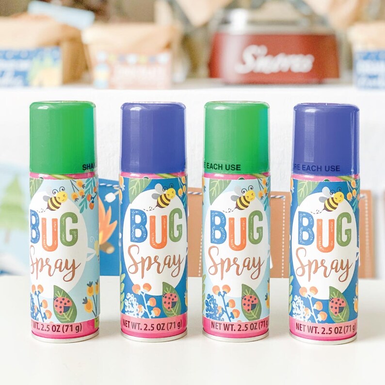 Silly String Bug Spray Label Printable Camping Party Favor | Etsy