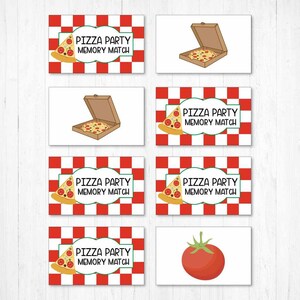 Pizza Party Memory Game Template - Pizza Memory Game Printable, Memory ...