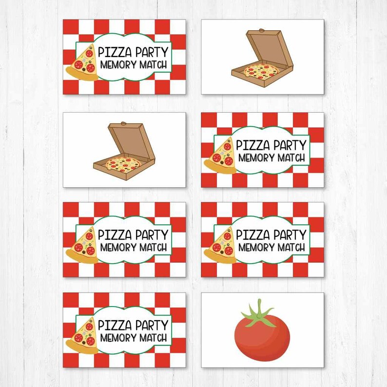 Pizza Party Memory Game Template Pizza Memory Game - Etsy