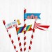 Carnival Kids Party Straw Flags Template - Printable Straw Flag ...