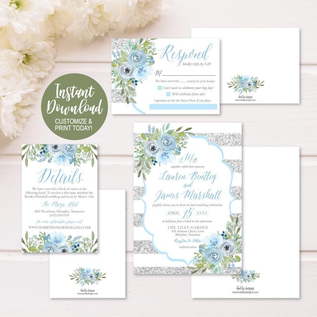 Printable Wedding Invitations Packages Wedding Invitations - Etsy