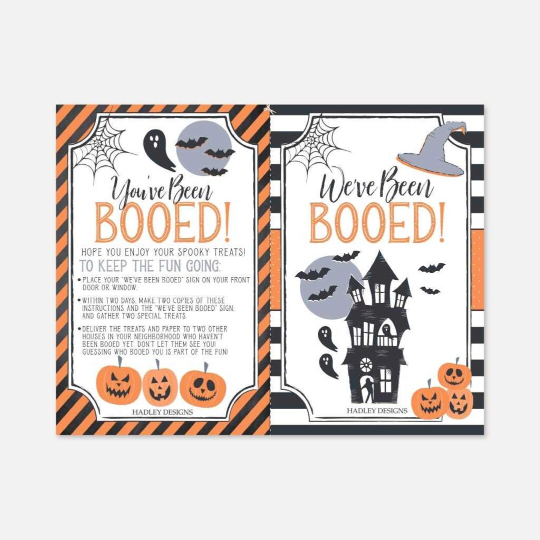 Halloween You've Been Booed Game Template -you've Been Booed Printable ...