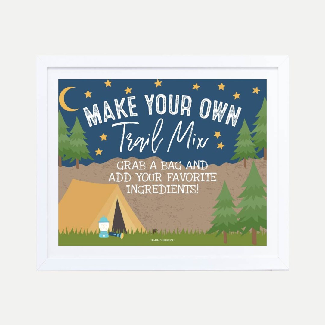 Camping Trail Mix Sign Printable, Make Your Own Trail Mix Template ...