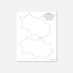 Christmas Holly Leaf Outline Template - Holly Leaf Stencil, Holly Leaf ...