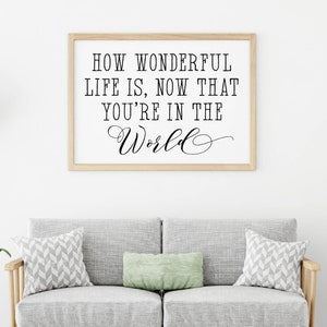 How Wonderful Life is General Home Decor Sign Template - Wall Art Print ...