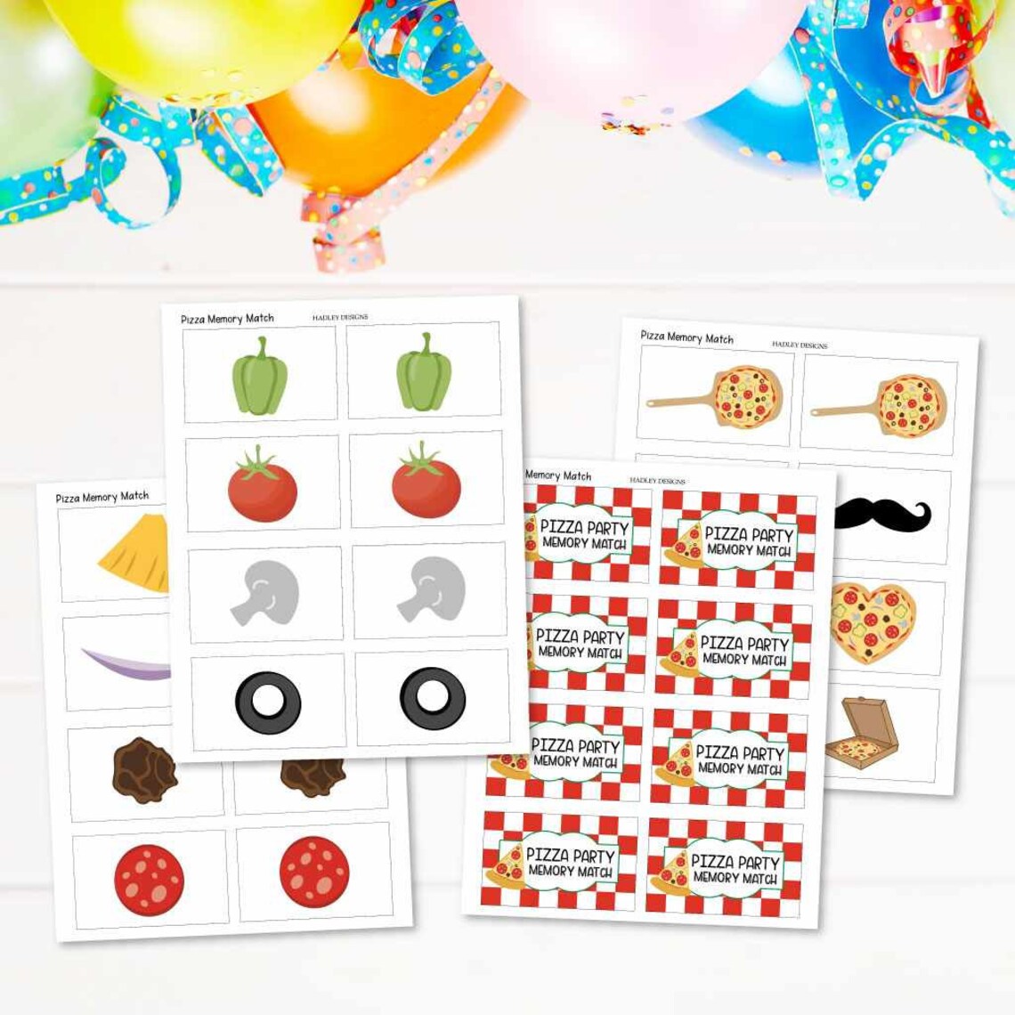 Pizza Party Memory Game Template Pizza Memory Game - Etsy Hong Kong