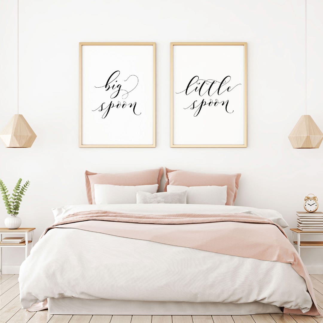 Big Spoon Little Spoon Printable Sign Set, Minimalist Rustic Wall Art ...