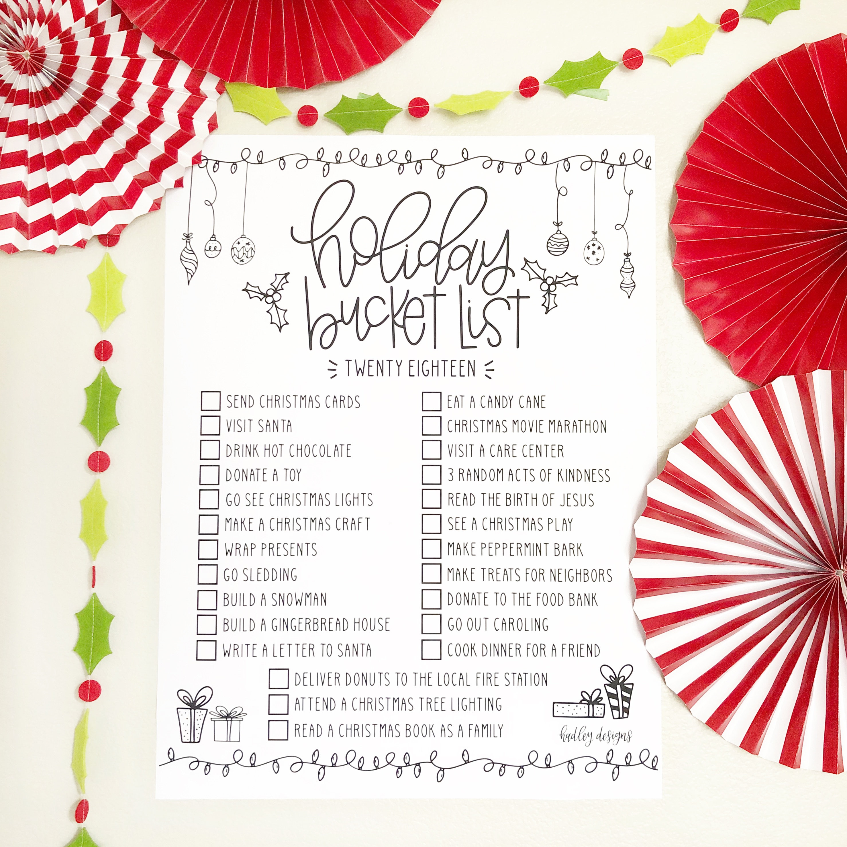 Holiday Bucket List Template christmas Bucket List Custom | Etsy