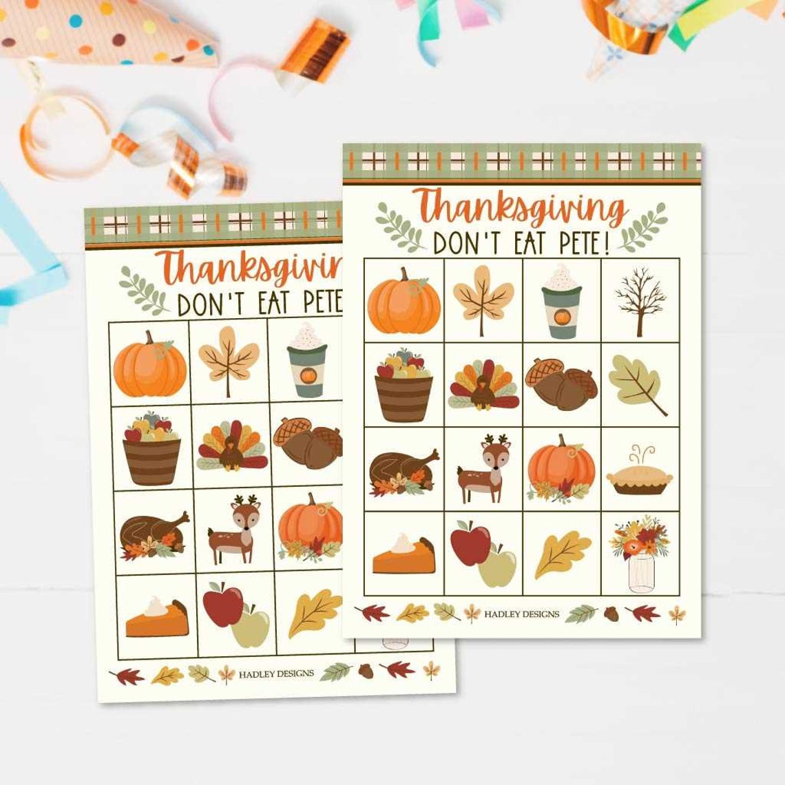 Don't Eat Pete Game Template - Printable Don't Eat Pete Game, Fall ...