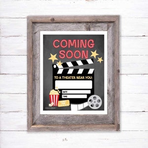 Movie Night Coming Soon Sign Template - Personalized Movie Poster ...