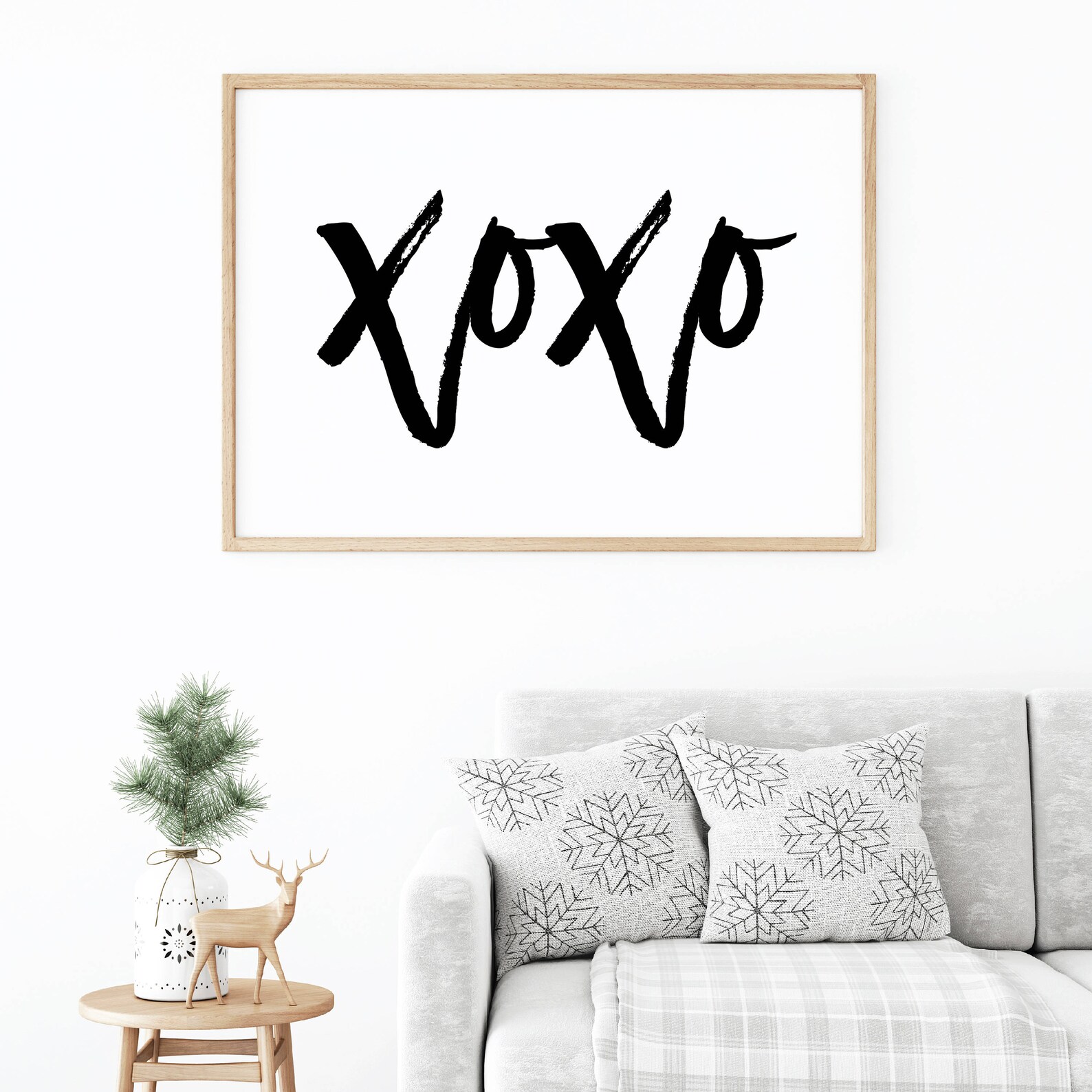 XOXO Printable Hugs and Kisses Minimalist Art Large Digital - Etsy