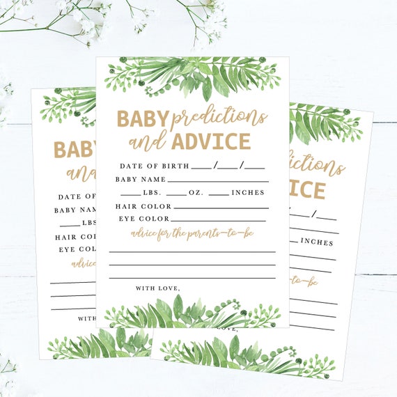 Baby Girl Prediction Cards Mad Libs Printable Baby Prediction | Etsy