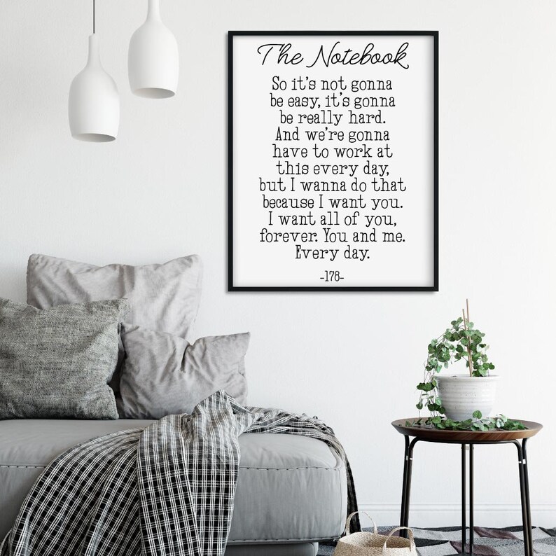 The Notebook Movie Gift Bedroom Wall Decor for Women Bedroom | Etsy