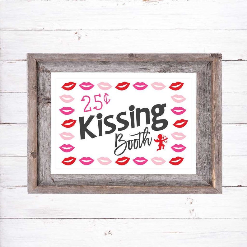 Valentine's Day Party Kissing Booth Sign Template - Kissing Booth Sign ...