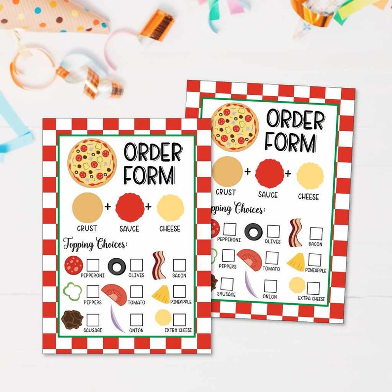 Pizza Party Order Form Template - Order Form Printable, Order Form ...