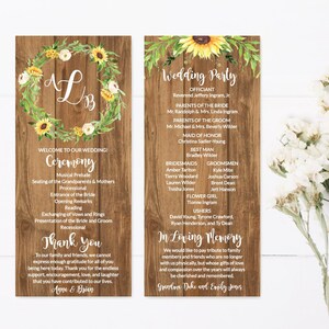 Wedding Program Thank You Messages Wedding Programs Online - Etsy