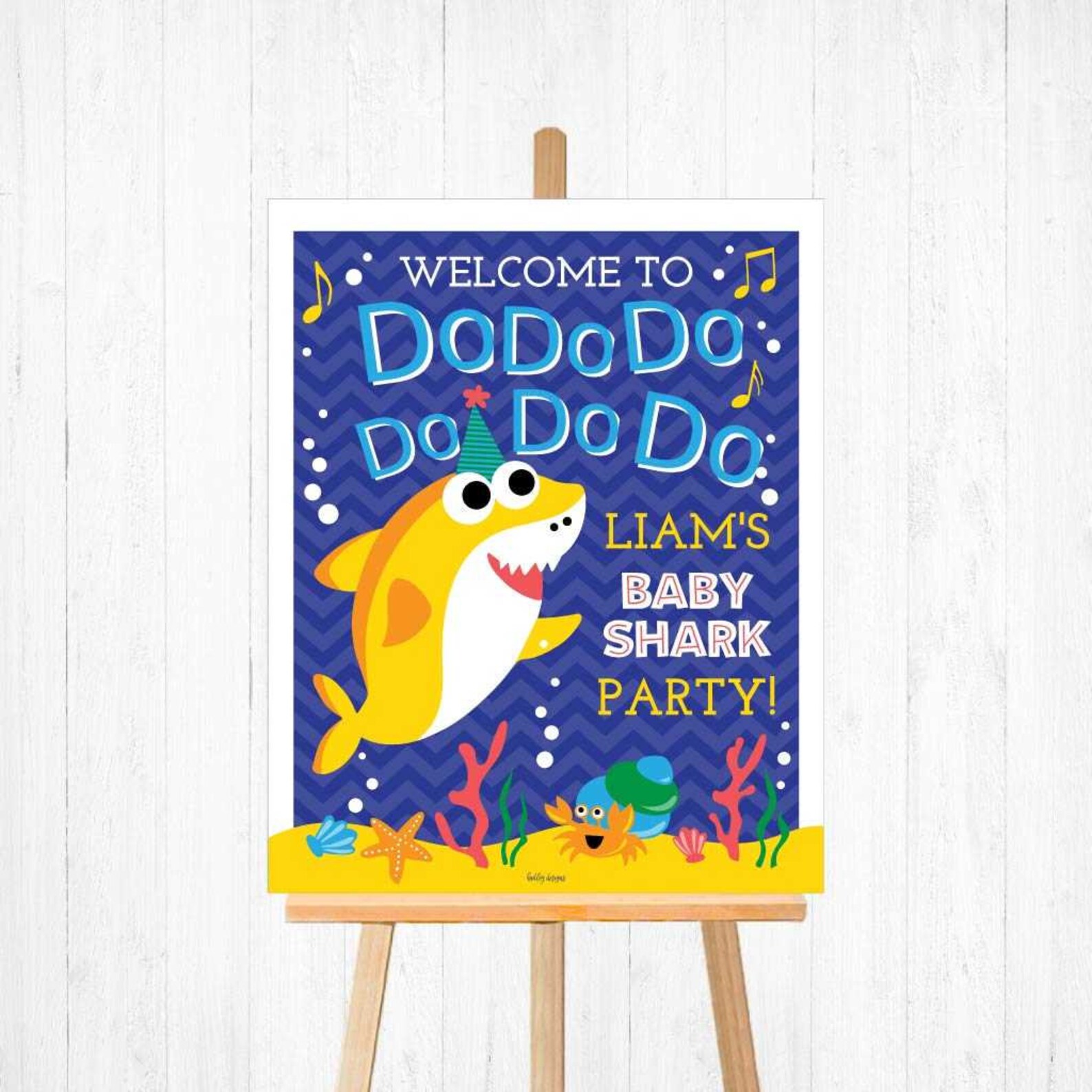 Baby Shark Kids Party Welcome Sign Template Birthday Welcome - Etsy