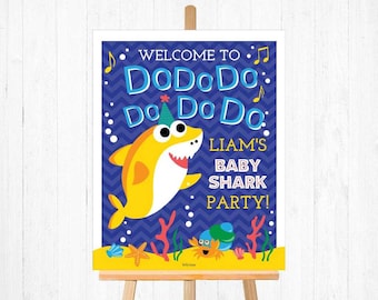 Baby Shark Party Welcome Board - Etsy