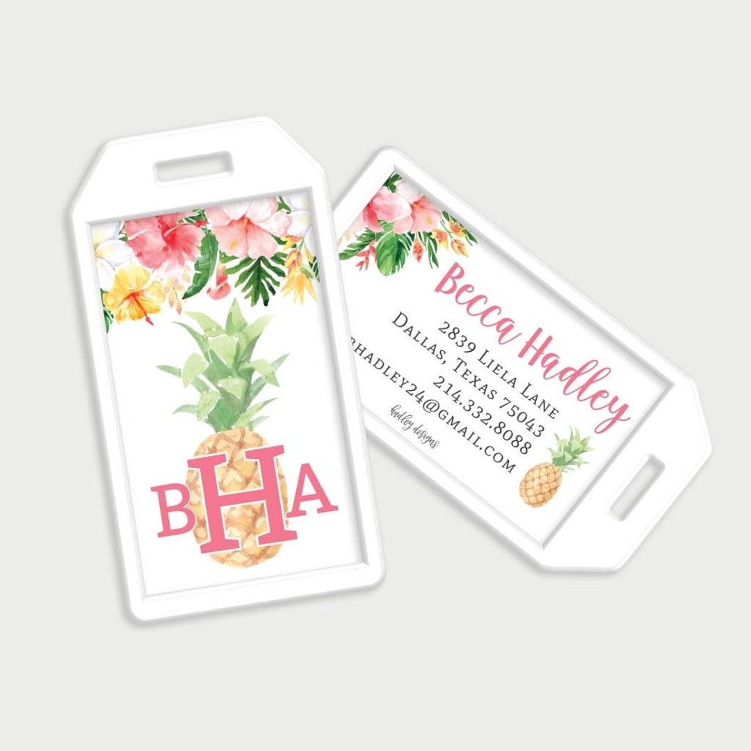 Tropical Luggage Tags Personalized Luggage Tags Print - Etsy
