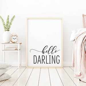 Hello Darling, Wall Art Print, Motivational Wall Decor, Wall Prints ...