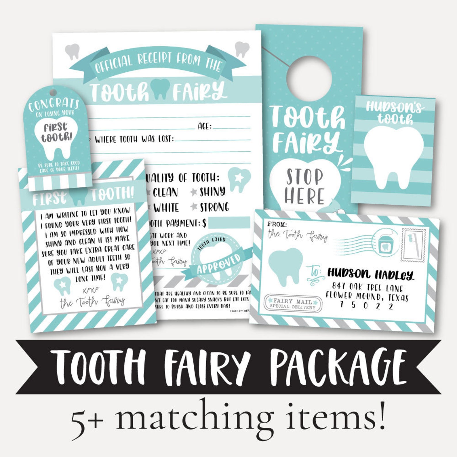 Tooth Fairy Kit Printable Lost Tooth Set Template Includes - Etsy