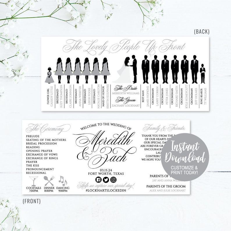 Wedding Program Thank You Template, Wedding Program Ideas Wording ...