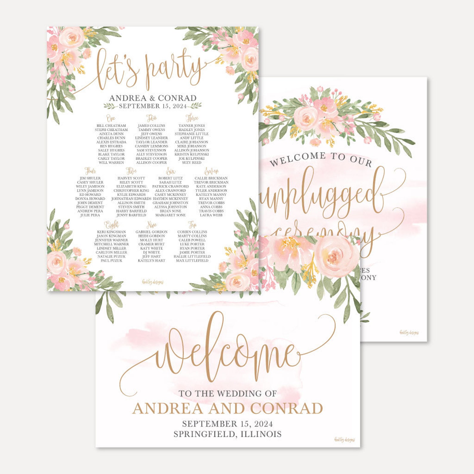 Wedding Signs Printable Bundle, Printable Wedding Sign Templates, Cheap ...